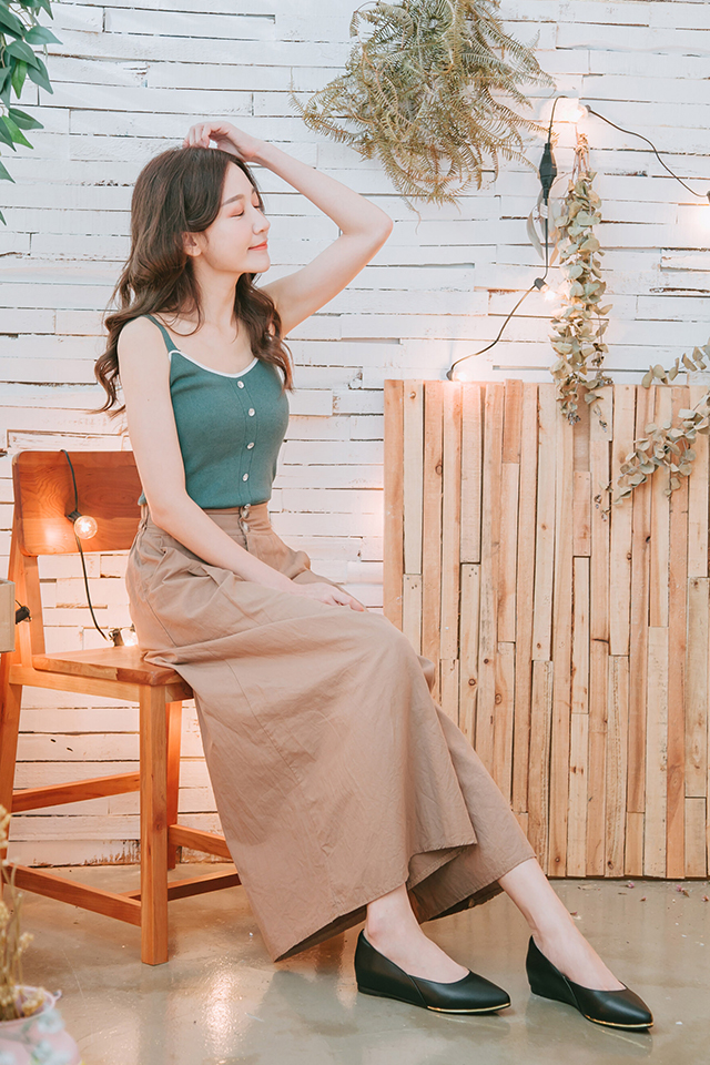 3M防水耐髒！2cm尖頭內增高真皮平底鞋 | BONJOUR