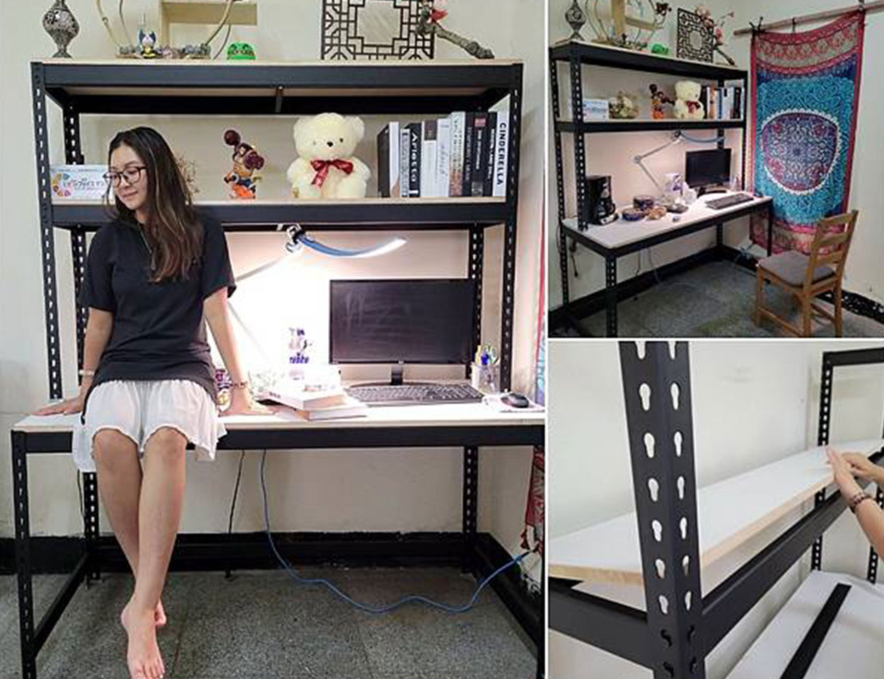 Hong Ting【最夯工業風書桌】https://reurl.cc/rRWNlZ | 空間特工Ciazhan-免螺絲角鋼/收納家具規劃